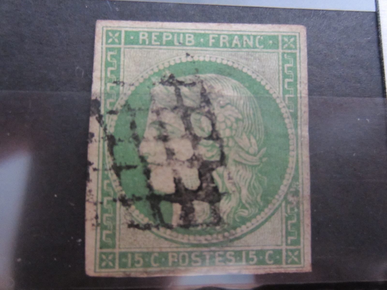 Timbres de france et Variétés: N° 2 Cérès 15c vert