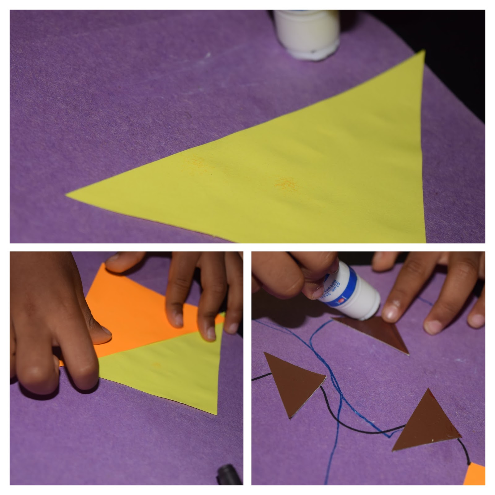 Sindhu's cocoon: Collage with Triangles!