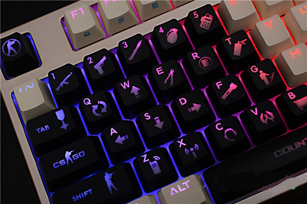 New ABS CS GO Backlit 26 keys keycaps set For Gaming Mechanical Keyboard