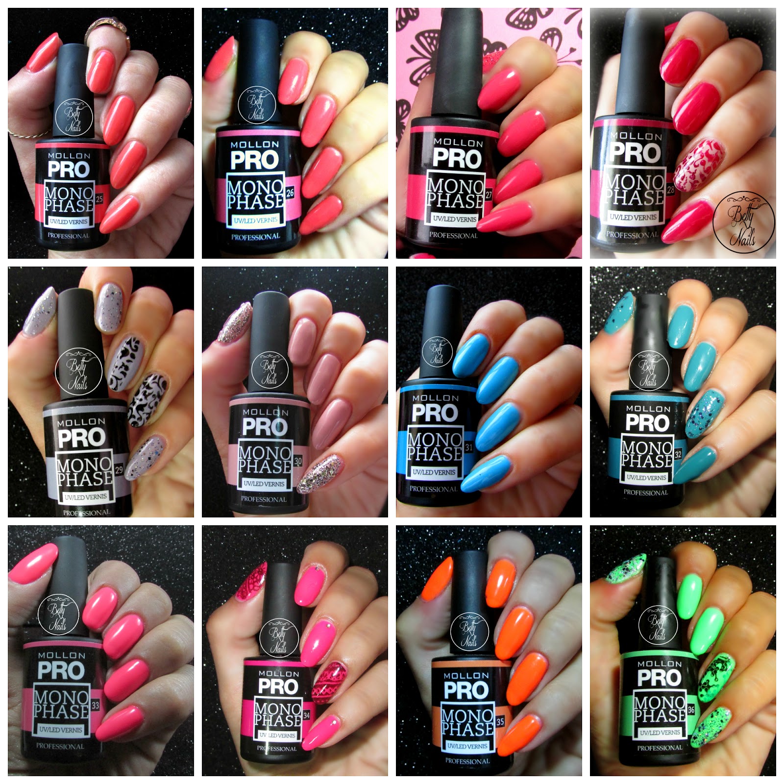 Betty Nails: Mollon Pro Monophase Complete Swatches 1 - 36