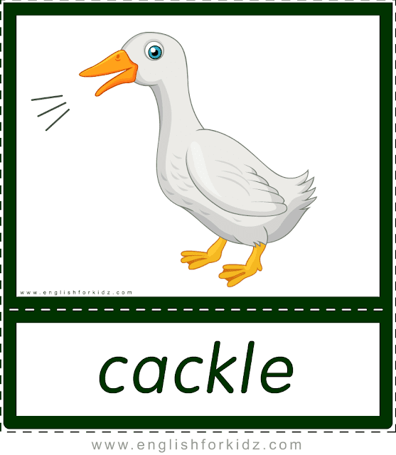 Printable Flashcards: Animal Sounds. Part 1.