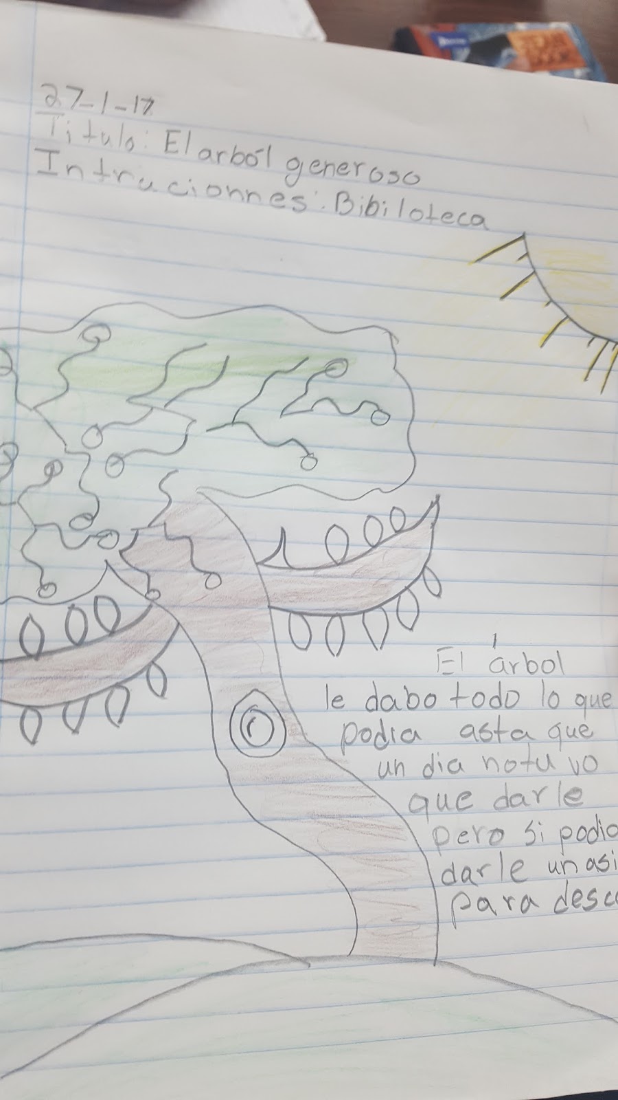 Biblioteca Escuela S.U Pedro Meléndez : Actividad- El Árbol Generoso