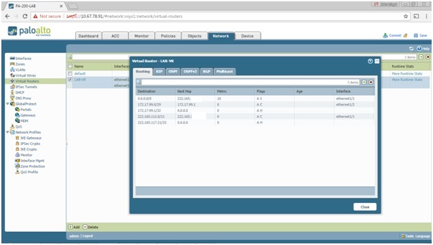 My Palo Alto Networks PCNSE Journal: Configuring Static Route and OSPF ...