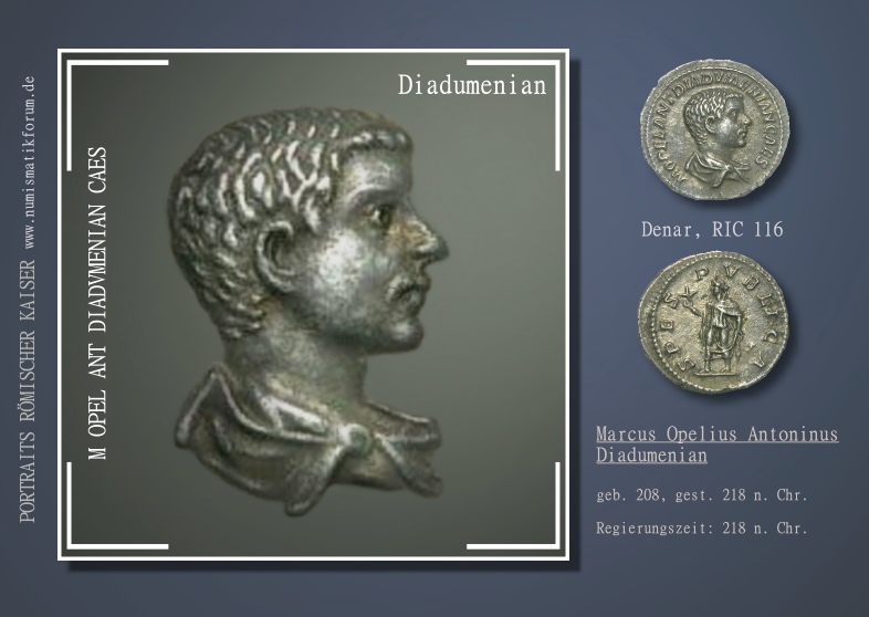 römische Kaiserportraits auf Münzen: Diadumenian