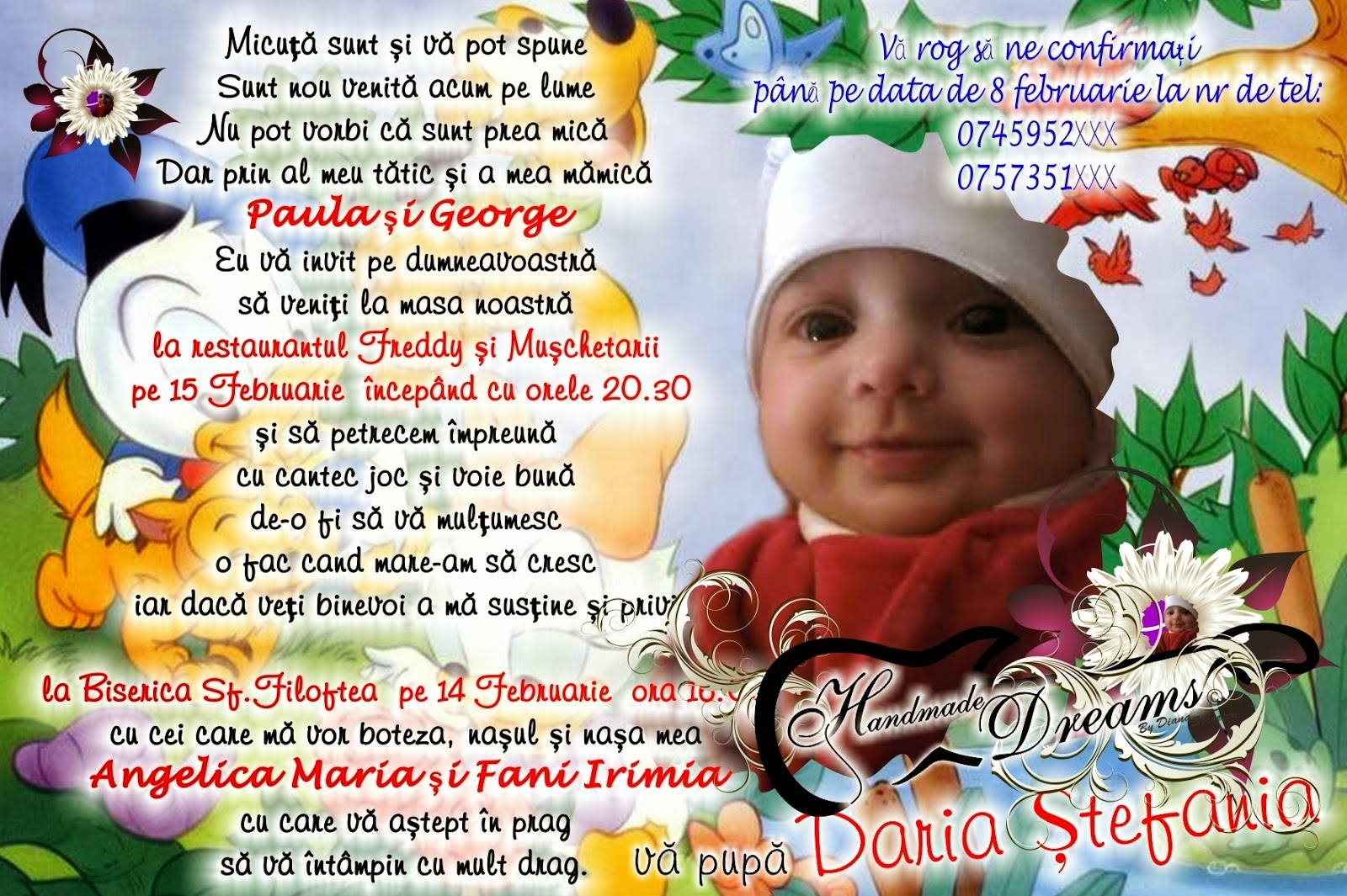 Calendare Personalizate: Invitatii Mot ( invitatie petrecere 1 an)