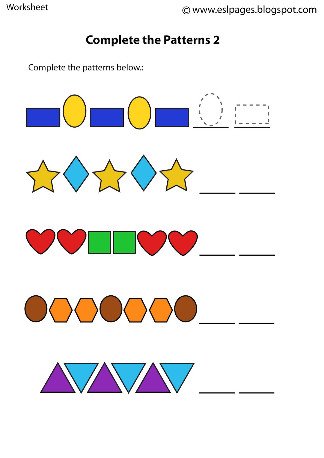Patterns Worksheets Pattern Worksheets Patterns Worksheets Pattern Worksheets