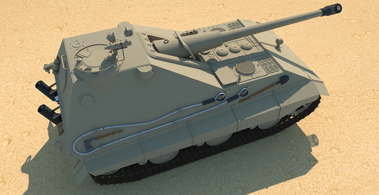 SketchUP Power 草圖力量: PanzerJager E50 - Mit 128mm KwK 44 (E50 128mm KwK ...