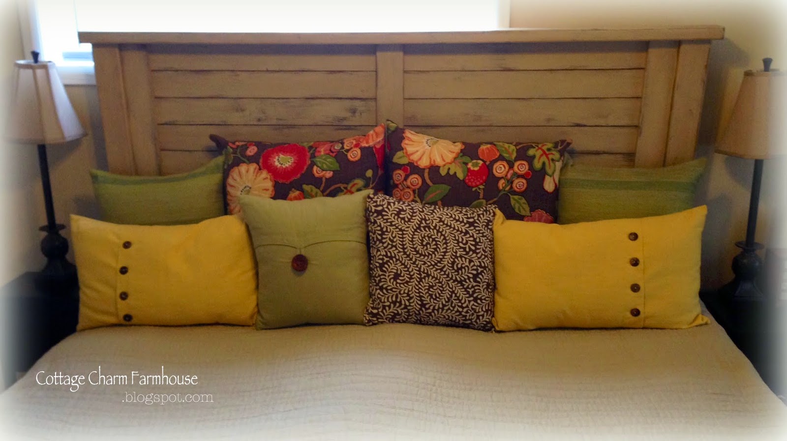 Cottage Charm Farmhouse Collection: Shutter-style headboard