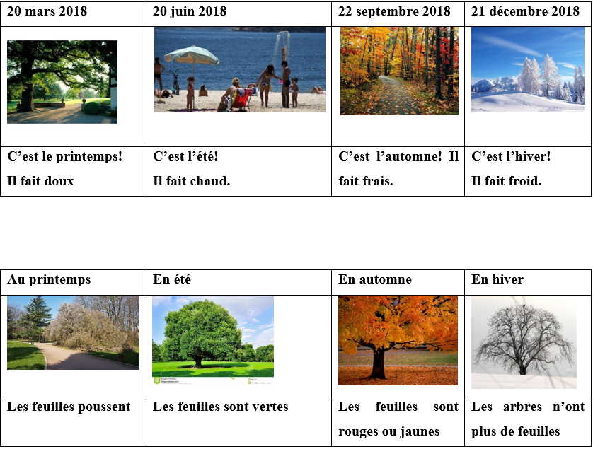 LEÇON 4 : LES SAISONS