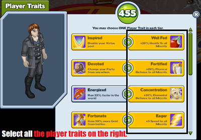 How to choose player traits in Miscrits