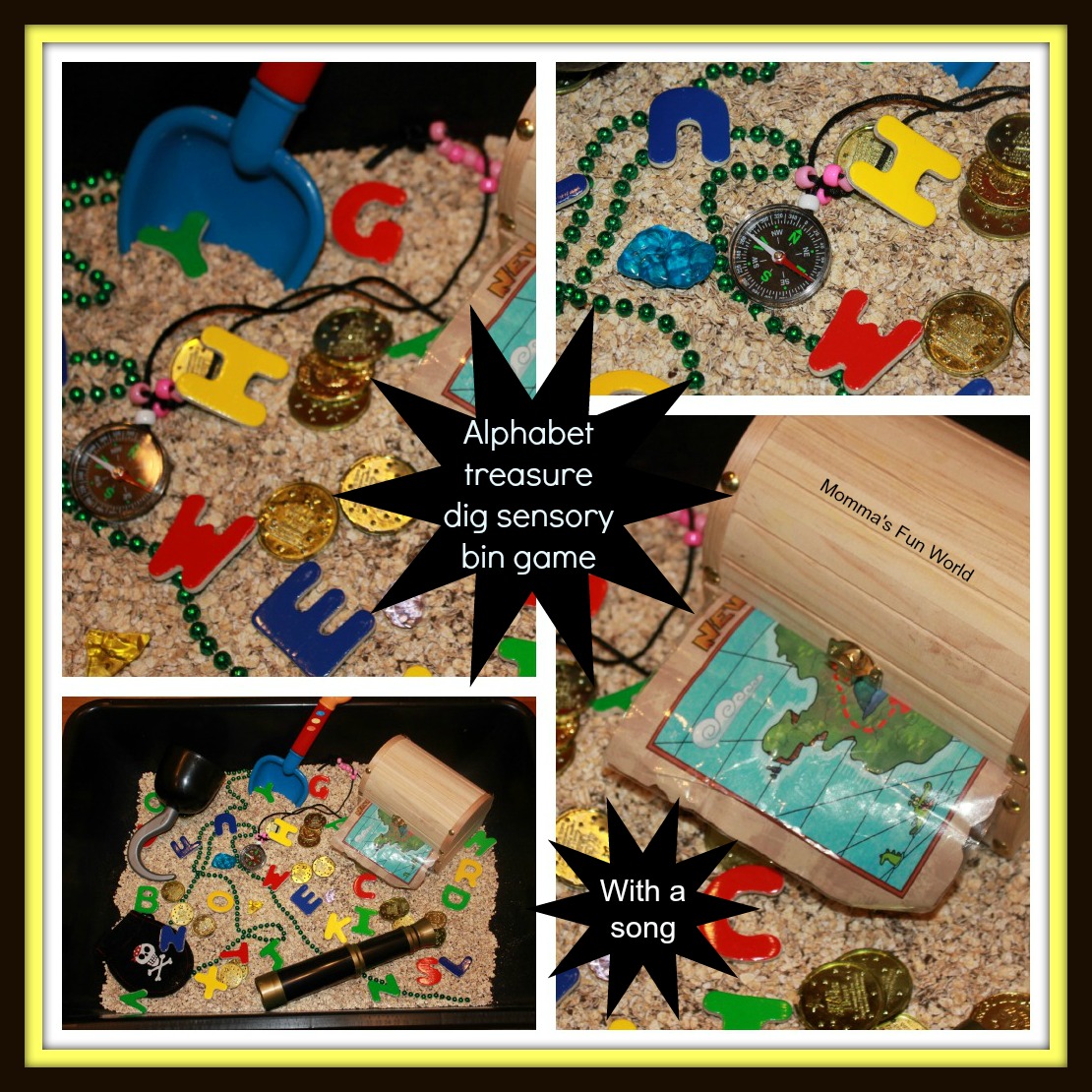 Momma's Fun World: Alphabet treasure sensory learning play