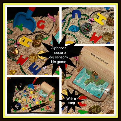 Momma's Fun World: Alphabet treasure sensory learning play