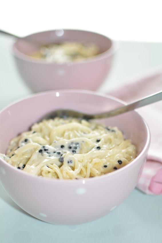 La cocina de Vifran: Espaguetis a la crema con caviar