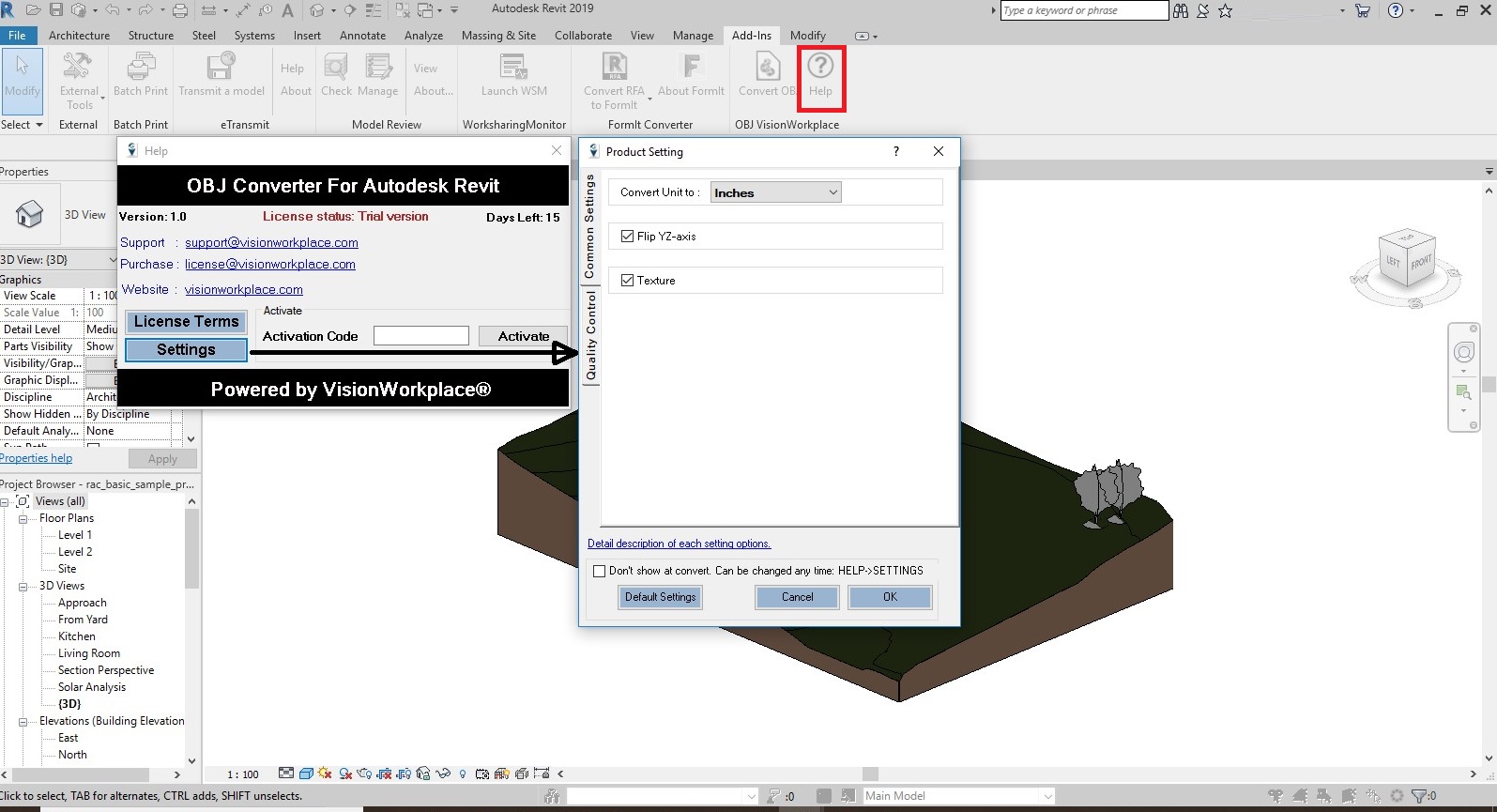 Revit Add-Ons: OBJ Converter Pro for Autodesk® Revit® v2.0