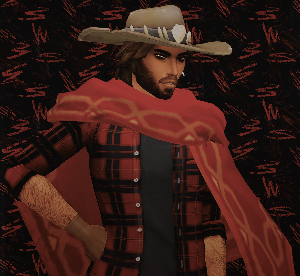 Huckleberry: a conversion of McCree's serape and hat from Overwatch