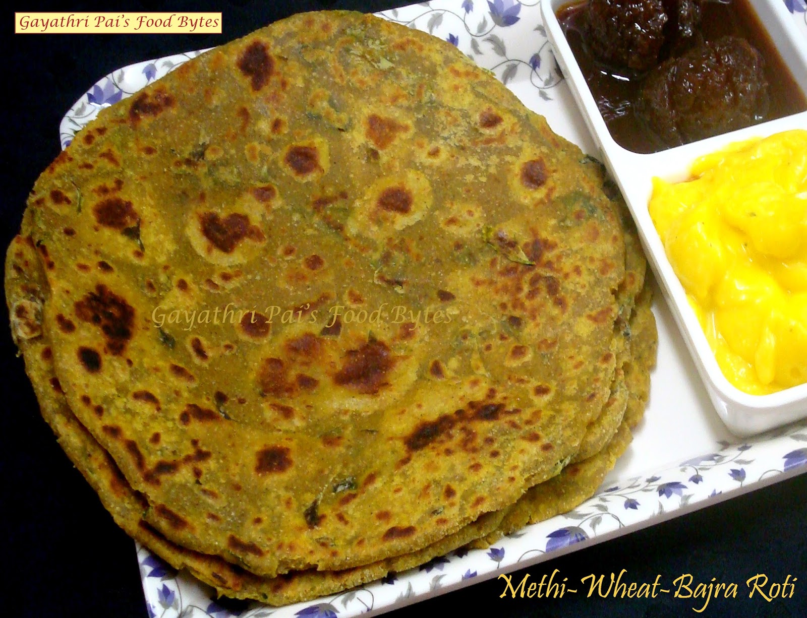 Gayathri Pai's Food Bytes: Methi Roti With Wheat ~ Bajra.