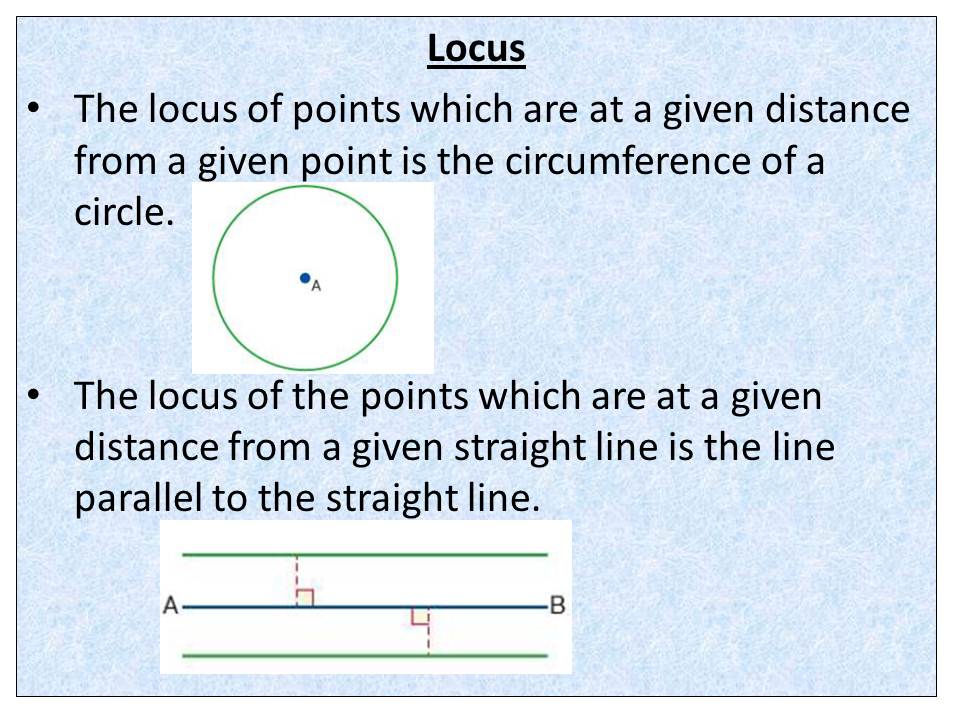 Math 10: CHAPTER 11: LOCUS