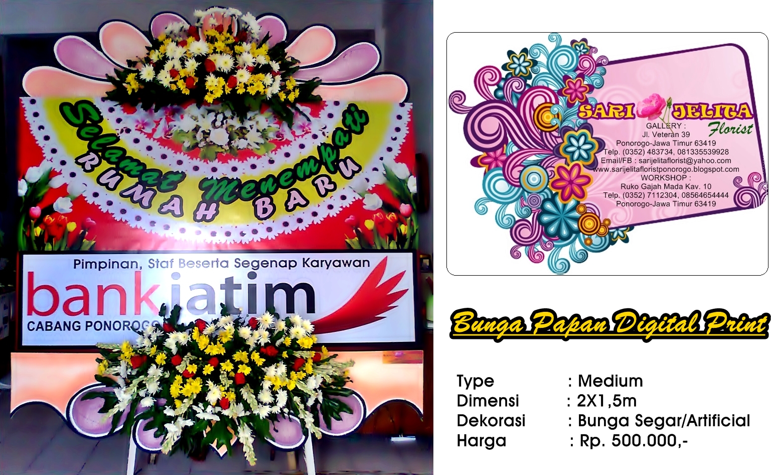TOKO BUNGA SARIJELITA PONOROGO: BUNGA PAPAN DESIGN KOMBINASI