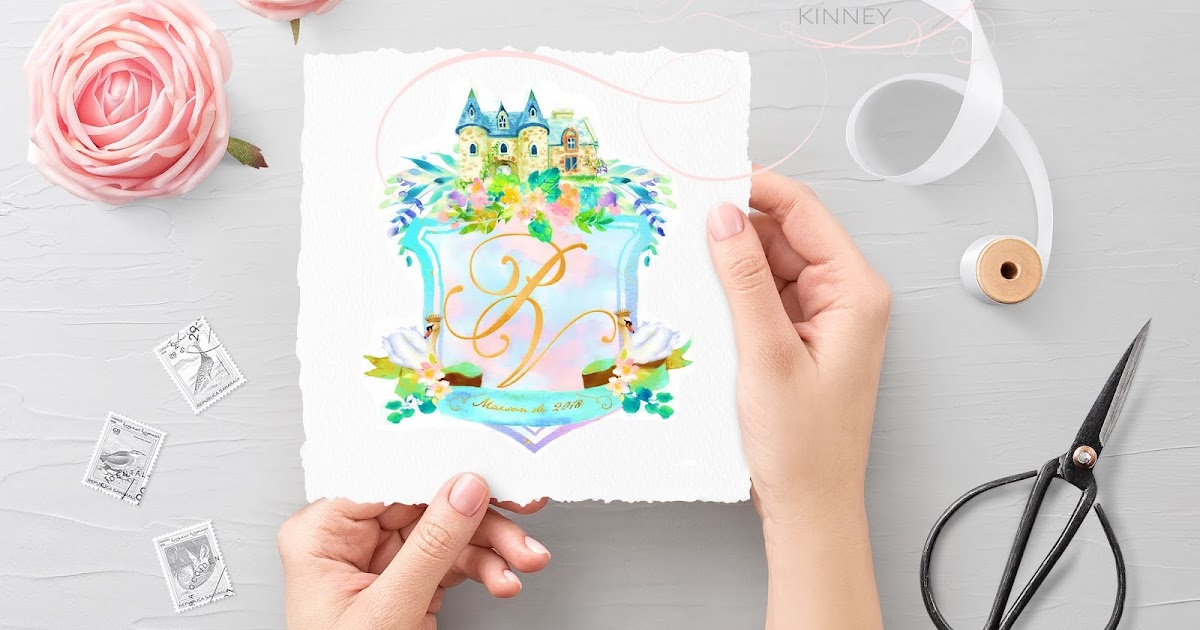 Custom Watercolor Monogram and Logo Swan Crest Fun | Paper Nosh Magazine