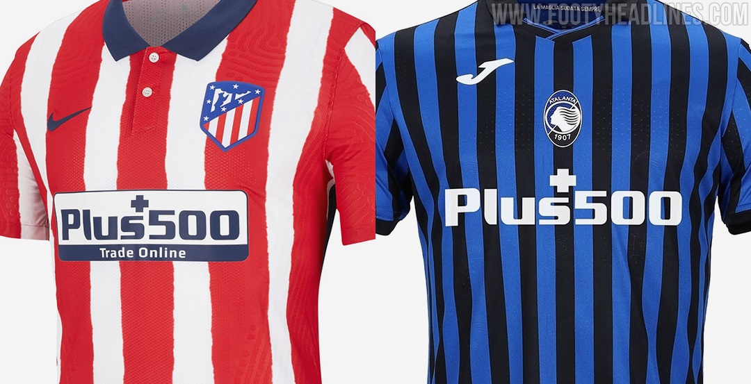 Atletico 20-21 Kit Features Different Plus500 Logo Than Atalanta's 20 ...