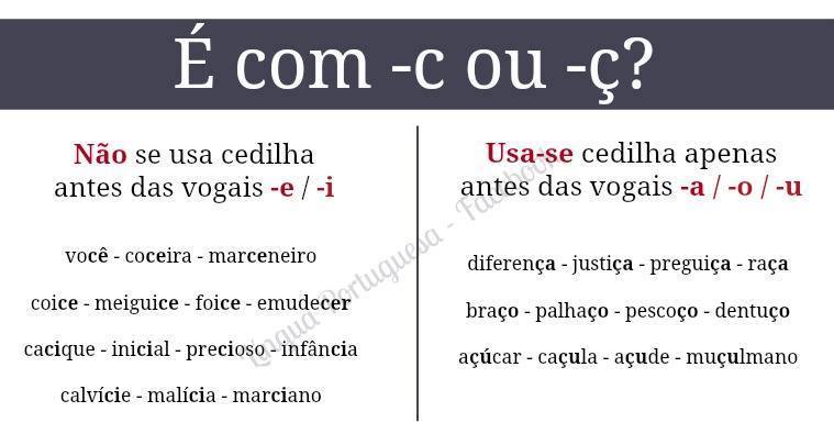 Ensino Fundamental 4: C ou Ç