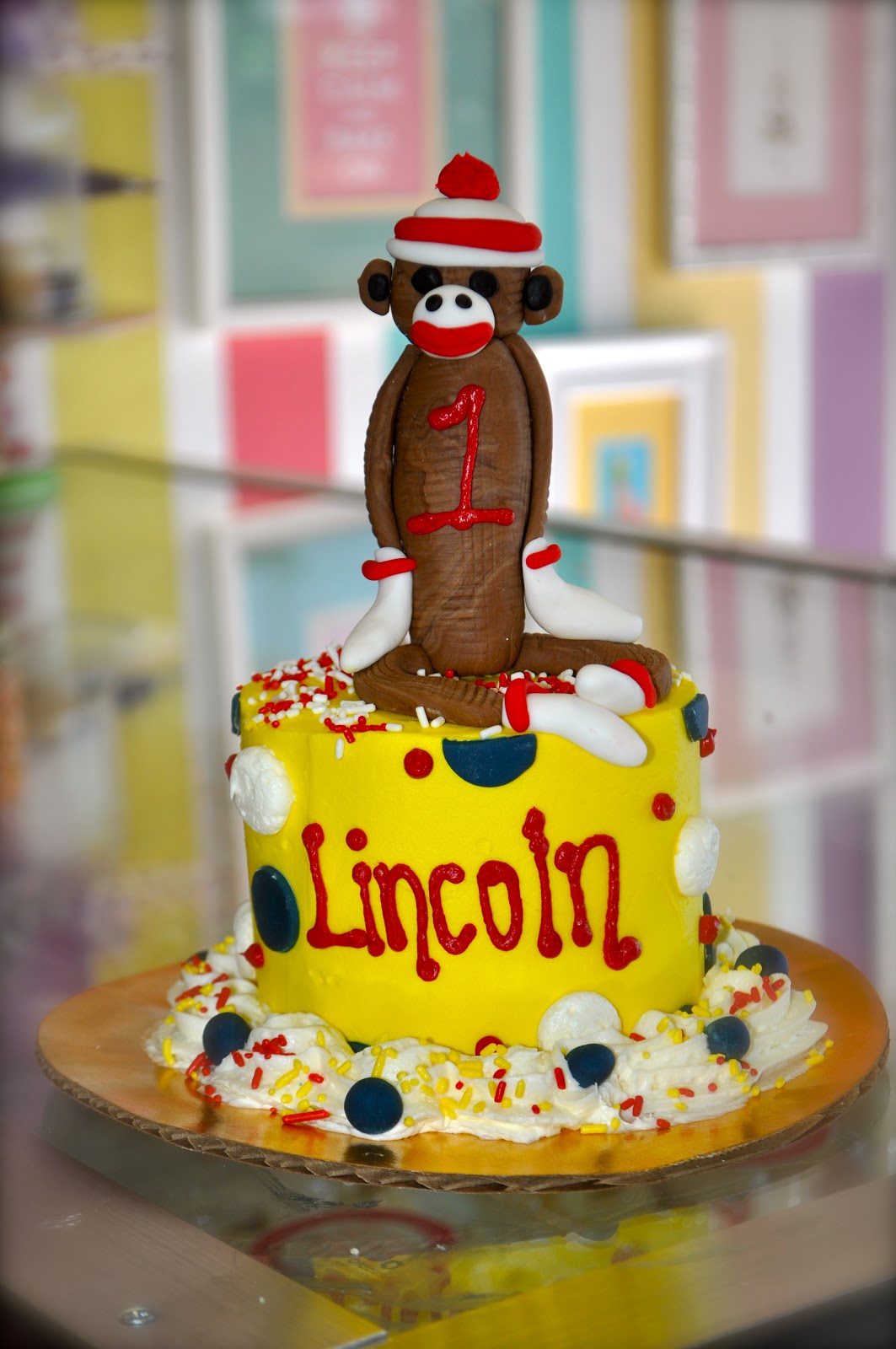 Leah's Sweet Treats: Sock Monkey Smash cake