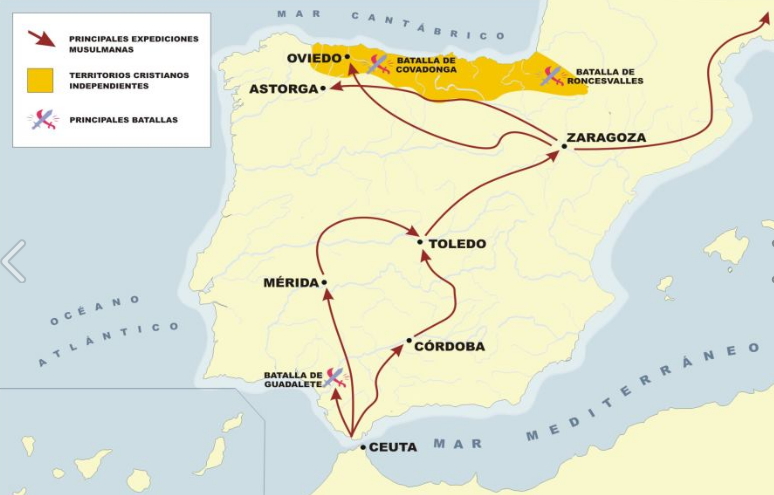 Historia para aburrir: MAPAS EVOLUCIÓN DE AL-ANDALUS Y LOS REINOS ...