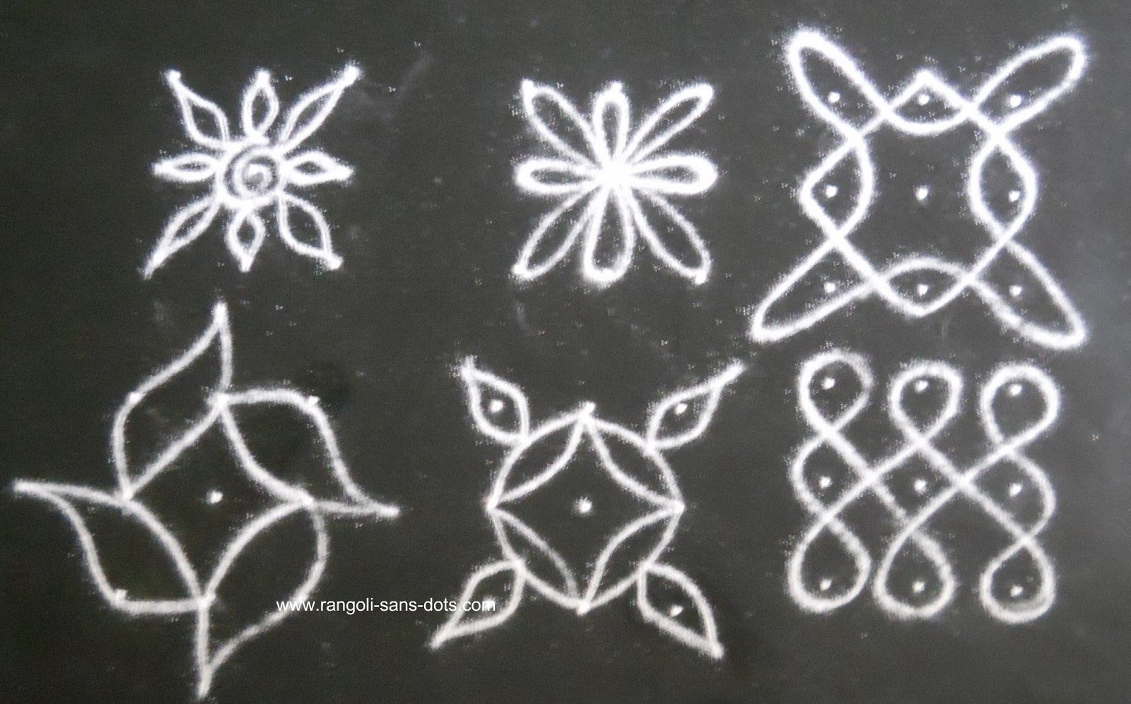 Small rangoli with dots | Kolam by Sudha Balaji