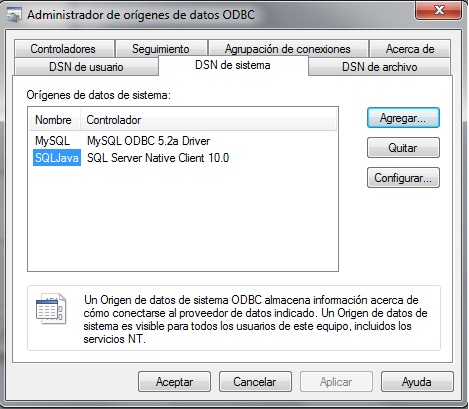 Conectar Java-SQL utilizando ODBC ~ PABLETORETO