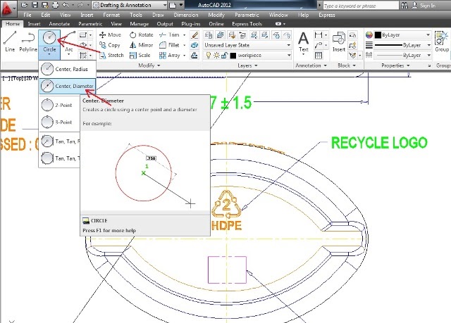 Circle Command - Belajar AutoCAD
