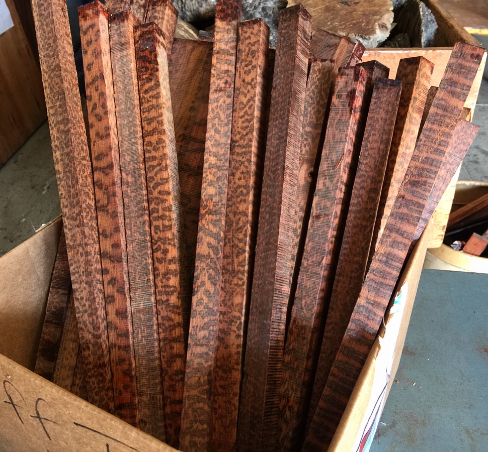 Tropical Exotic Hardwoods: Snakewood blanks for the showroom!