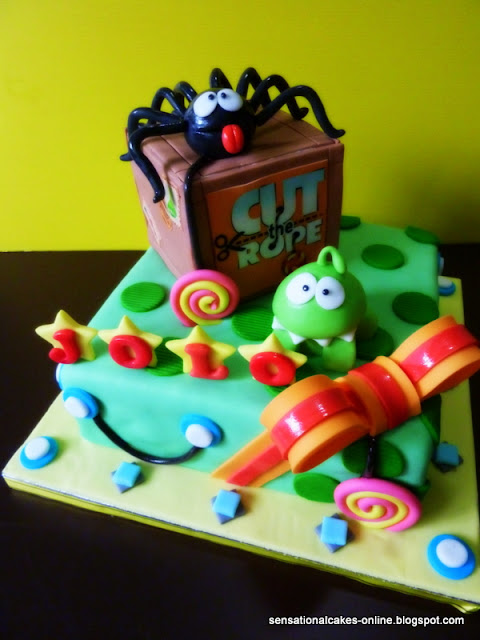 Cake Inspiration: Cut The Rope Cake Singapore / Om Nom / Spider/ Candy ...