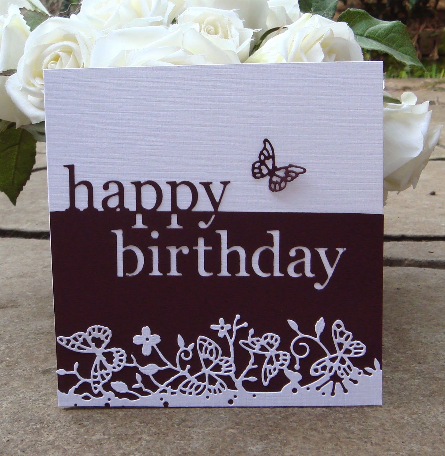 Designs for Occasions: Maroon and White Birthday Greetings