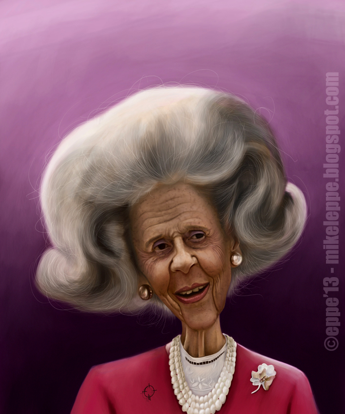 Mike Eppe - caricature illustration: La Reine Fabiola