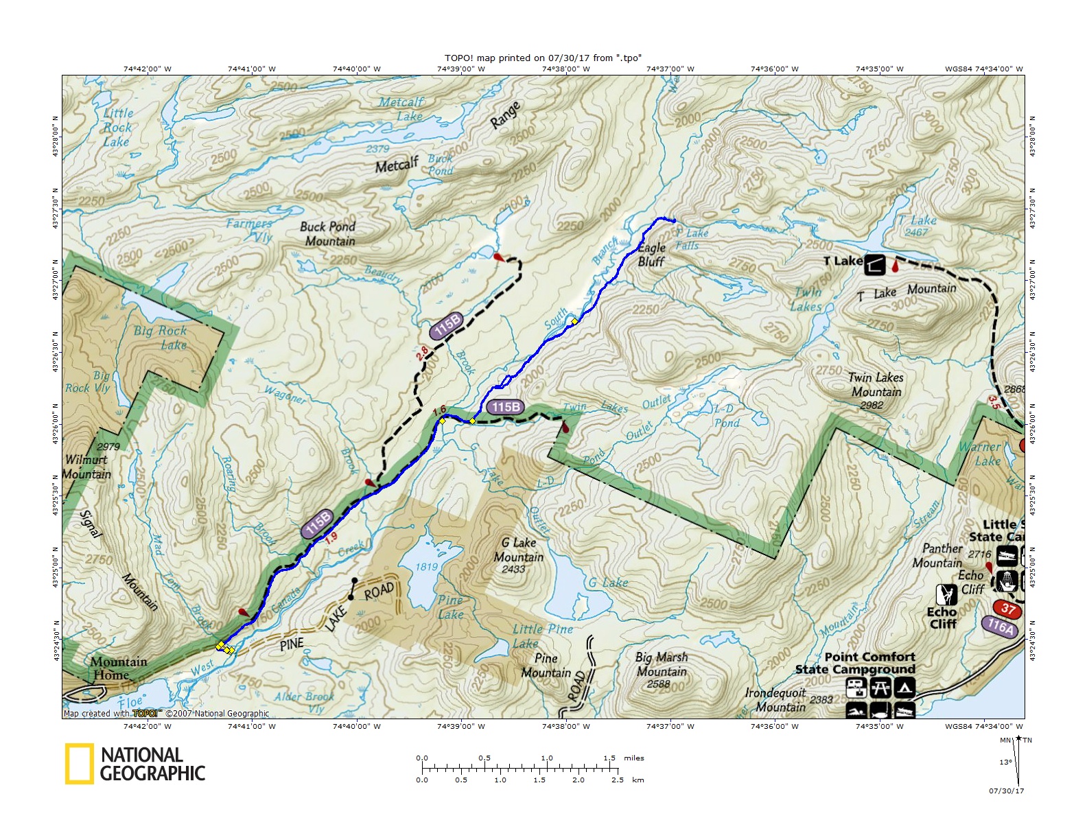 Off on Adventure: T Lake Falls - West Canada Lake Wilderness - 7/30/17