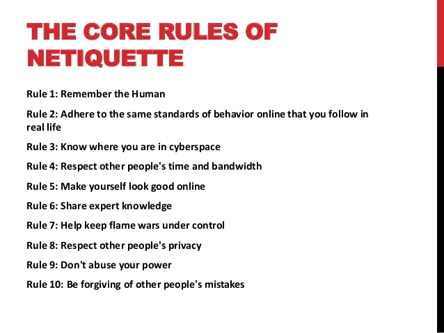 RULES OF NETIQUETTE
