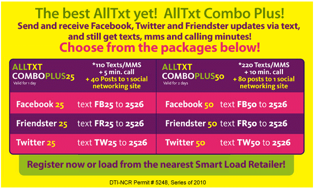 Smart Alltxt combo plus - 100 text to smart/tnt , 10 text to all ...