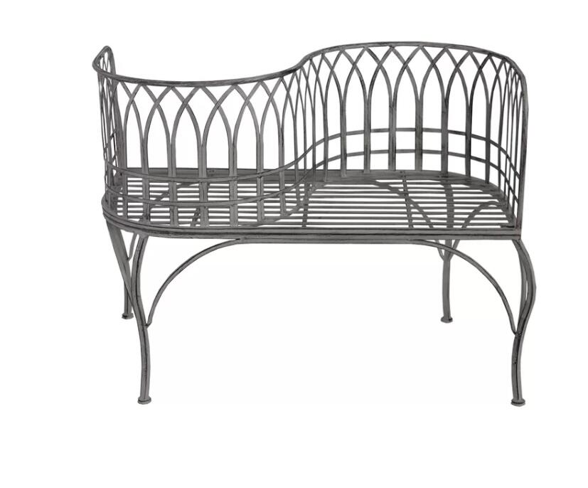 Gines Curved Steel Tete-a-Tete Bench