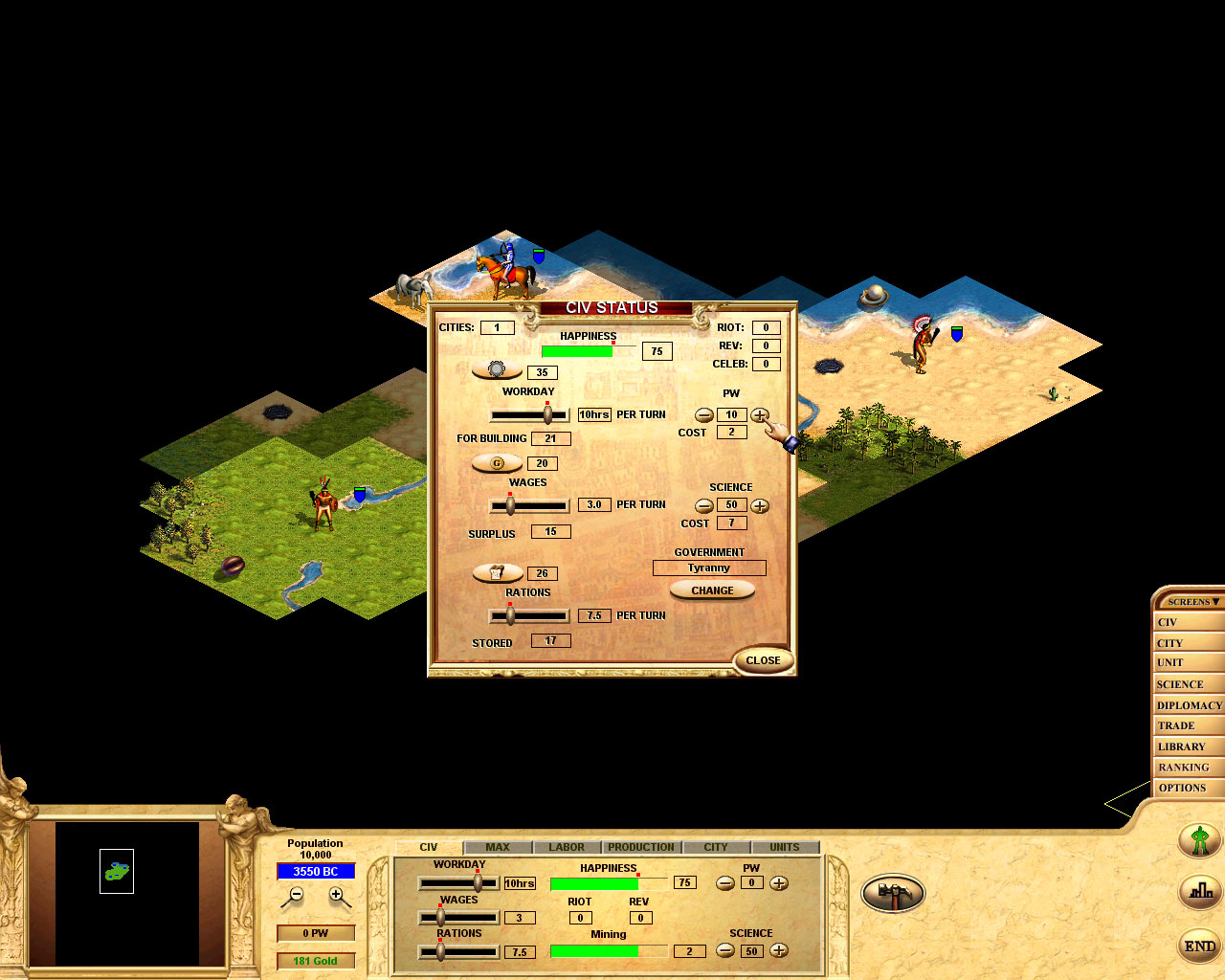 The Best Games Ever: Civilization: Call to Power - Screenshots Walthrough
