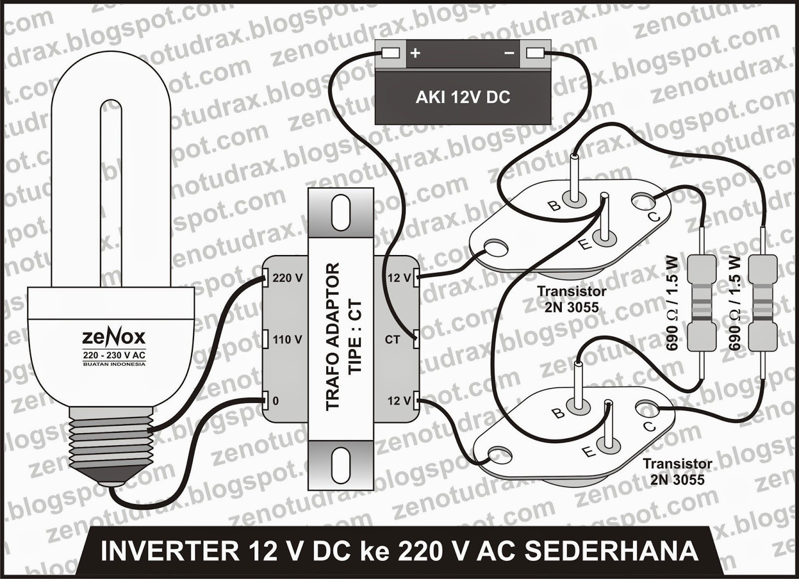 * Eletrônica DIY: Circuito esquema inversor simples de montar.