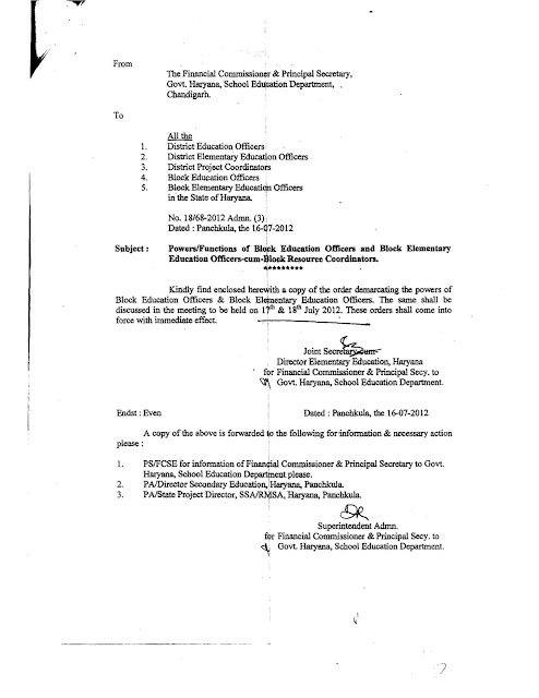 Power/Functions of Block Education Officers and Block Elementary ...