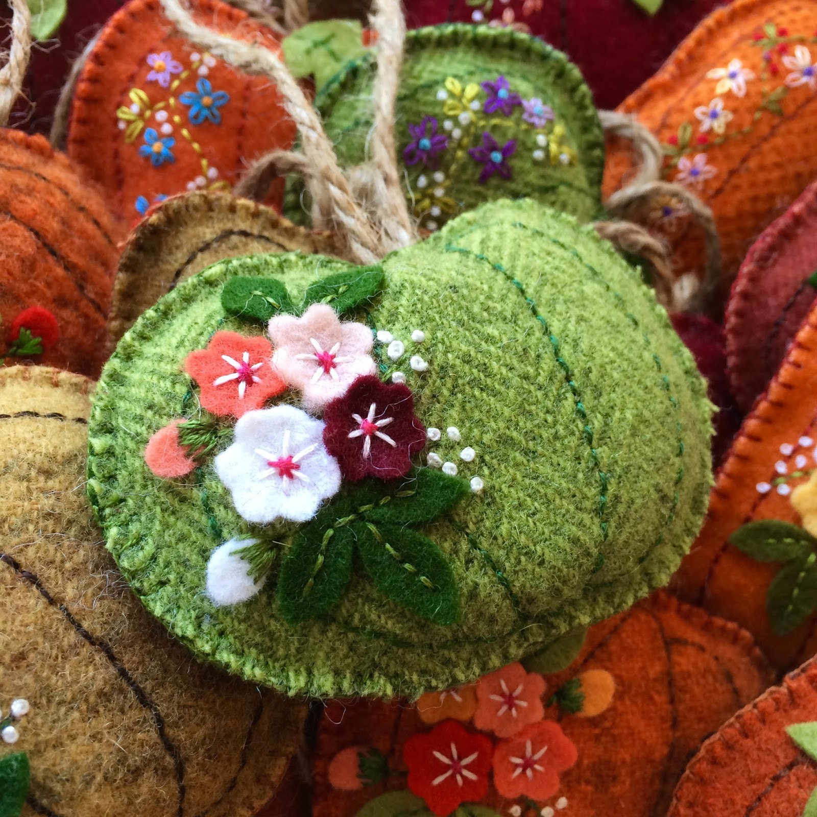 Embroidered Hanging Pumpkins