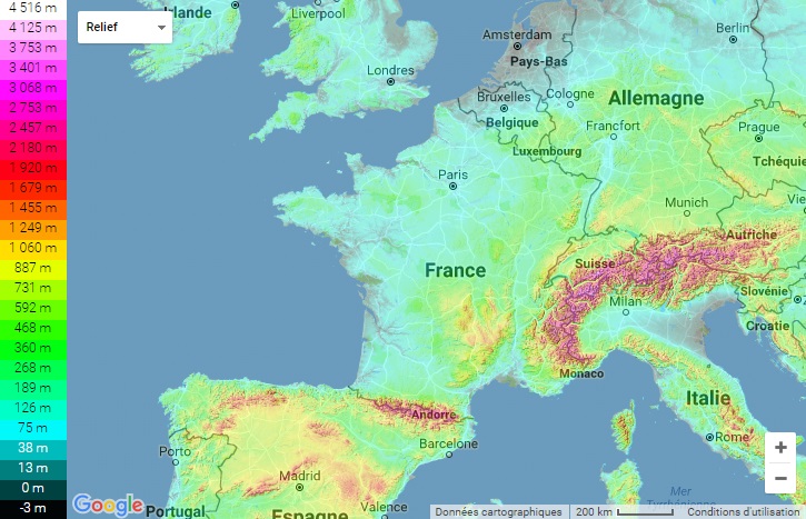 Les Altitudes De La France Sur Google Maps - Tech-Tutoriel