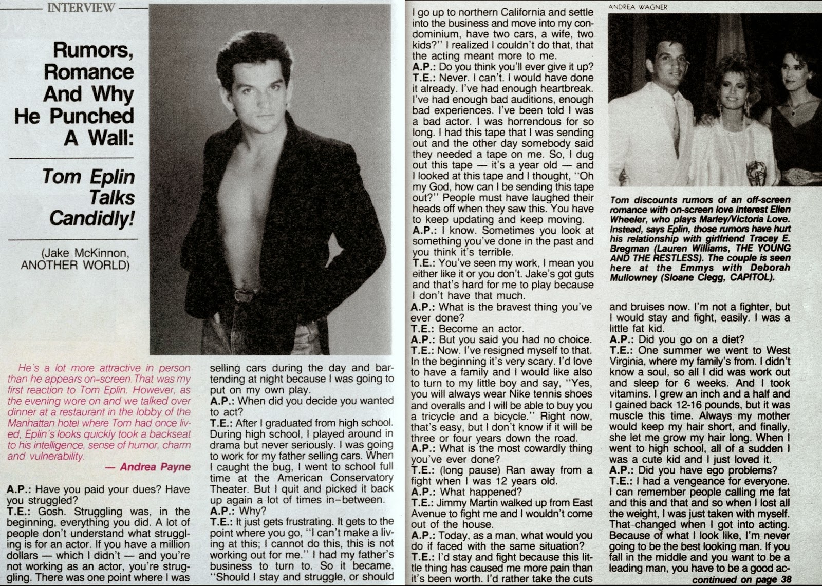 Another World: Tom Eplin Talks Candidly!