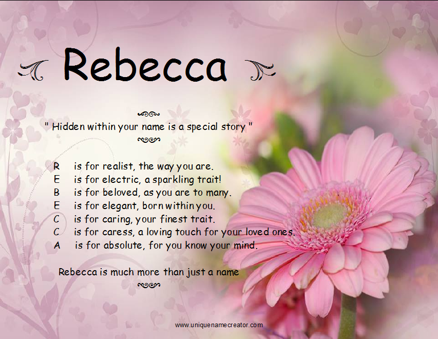 Rebecca | Unique Name Creator