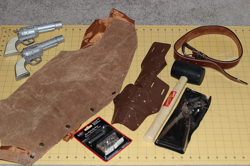 Glimmer And Grit: Thrift Store Suede Vest = Toy Gun Holster