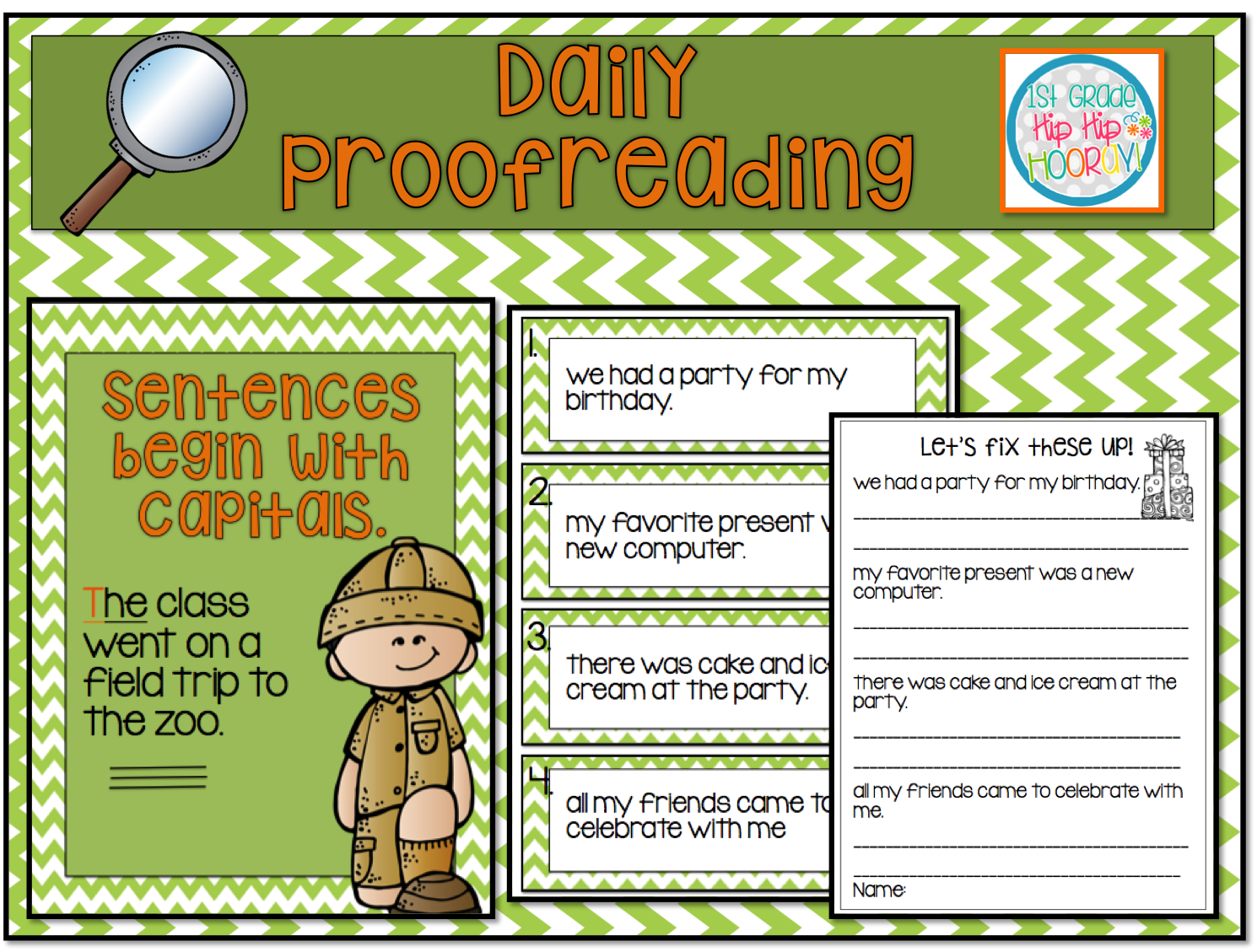 1st Grade Hip Hip Hooray!: Teaching the Primary Child To Proofread!
