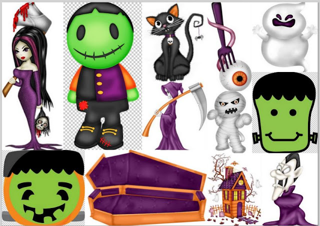 Clipart de Monstruos de Halloween. - Ideas y material gratis para ...