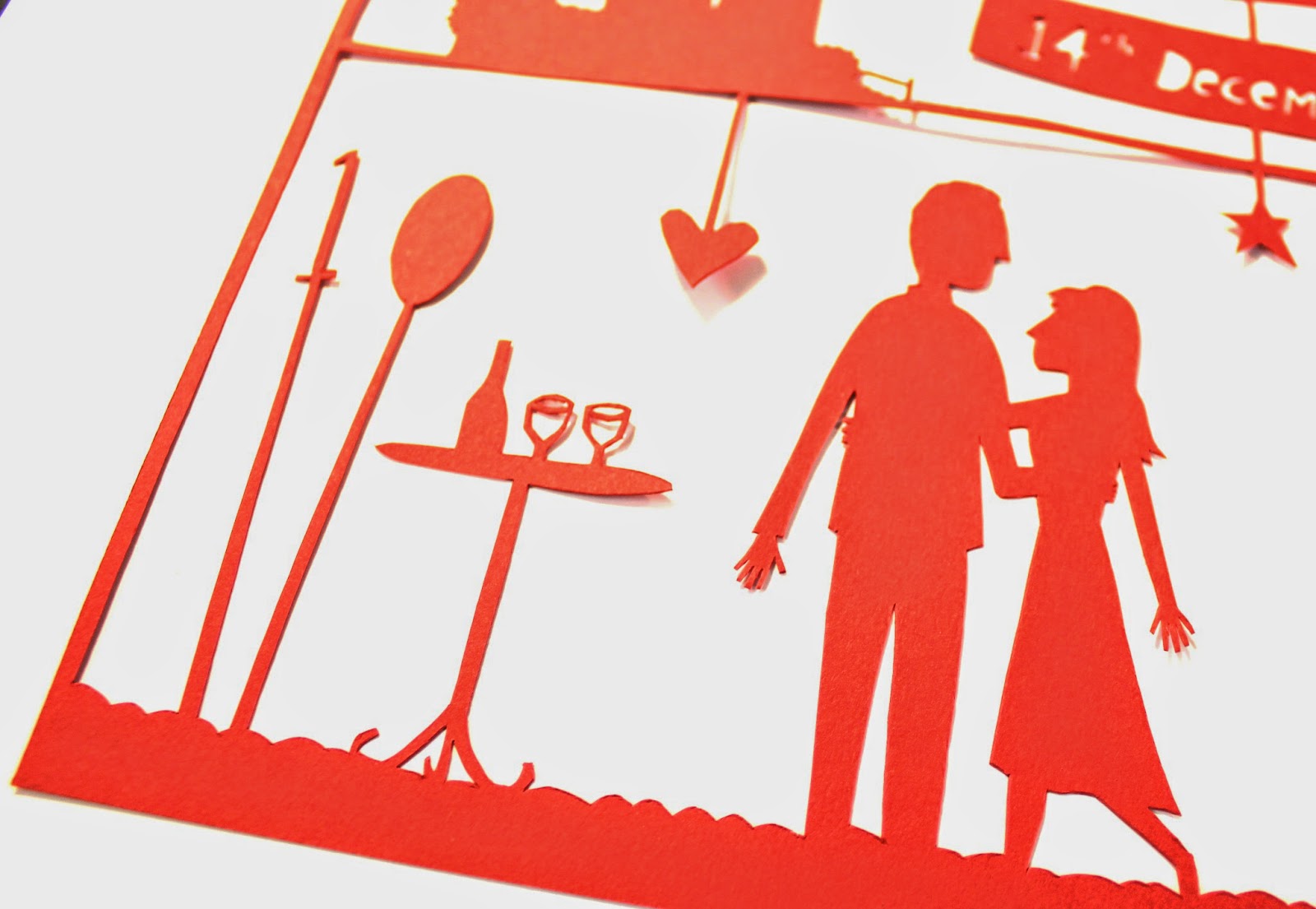 made by ED: 10th wedding anniversary paper cut gift...