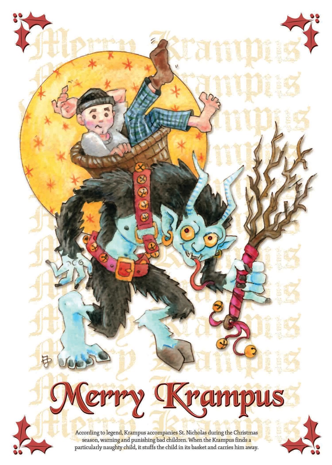 Jeff Davis Illustration: 2011 Christmas Card _ Merry Krampus